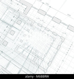 Blueprint concept construction 3d rendering Stock Photo - Alamy