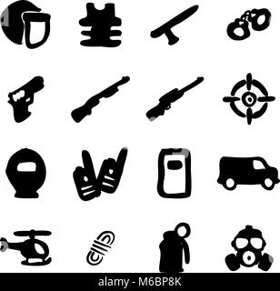 swat team vector icon isolated on blue background, sign and symbol ...