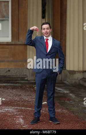 Charlie Fogarty with his MBE, awarded for services to young people in ...