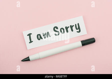 I'm sorry text concept write on paper Stock Photo - Alamy