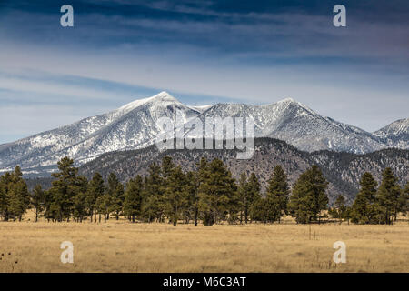 San Francisco Peaks of the Flagstaff Mountains captured by an aerial ...