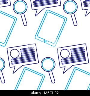 tablet speech bubble magnifier internet technology pattern vector ...