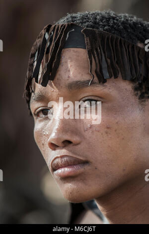 Kung Bushman, Portrait, Hardap Region, Namibia Stock Photo - Alamy