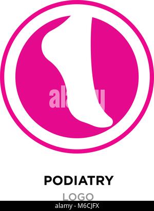 podiatry logo, foot or Footsteps vector illustration isolated on black ...