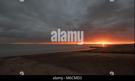Beach Huts Sunset Rustington Stock Photo - Alamy
