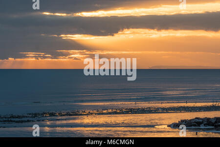 Beach Huts Sunset Rustington Stock Photo - Alamy