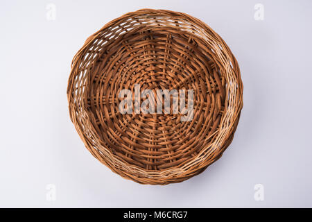 empty cane basket or tokri in hindi and topli in marathi, isolated over ...