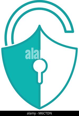 duo color open padlock shield with good protection Stock Vector Image ...