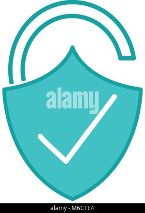 duo color open padlock to security and protect symbol vector ...