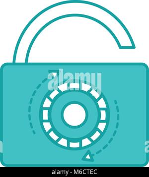 duo color open padlock to security and protect symbol vector ...