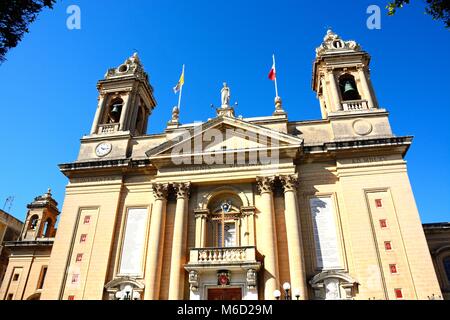 Front view of the Marina Bambina Basilica, Senglea, Malta, Europe Stock ...