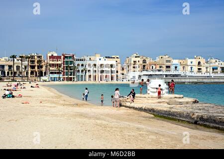 Pretty Bay beach at Birżebbuġa, Malta Stock Photo - Alamy
