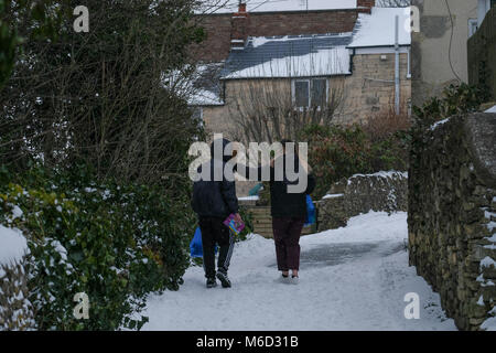 Daily life continues after Storm Emma Stock Photo - Alamy