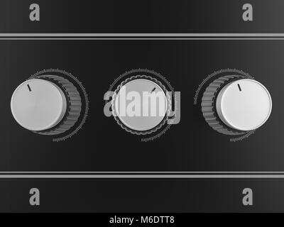 Metal sound volume control knobs. 3d Illustration Stock Photo - Alamy