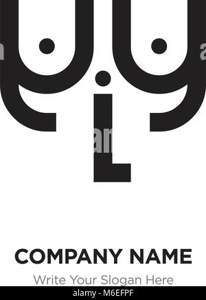 Abstract letter aLa logo design template, Black Alphabet initial ...