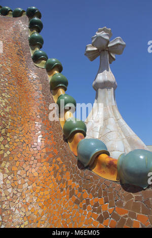 The Dragon's Back on the roof of Casa Batllo Barcelona Spain Stock ...