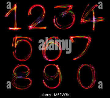Blurred word writing from light on the black background Stock Photo - Alamy