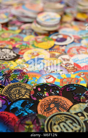 Collection of the Mid 90’s game of Pog’s Stock Photo - Alamy