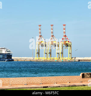 Container ship at container terminal, Muscat Port, Muscat, Sultinate of ...