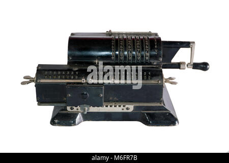 Ancient pinwheel mechanical calculator.The calculating machine, is a ...