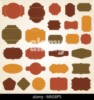 Textured labels and stickers set in retro style Stock Vector Image ...