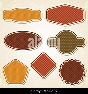 Textured labels and stickers set in retro style Stock Vector Image ...