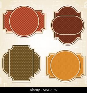 Textured labels and stickers set in retro style Stock Vector Image ...