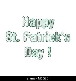 Happy St. Patric day hand drawn vector lettering illustration. Vector ...