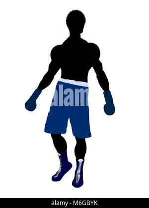 African American Male boxer on white. 3D illustration Stock Photo - Alamy