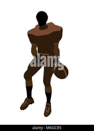 African american male american football player holding ball with neon ...