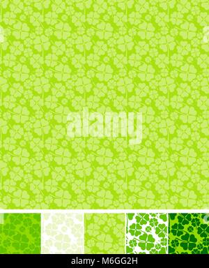 Clover border set. Shamrock four leaf frame set. Vector empty background collection Stock Vector ...
