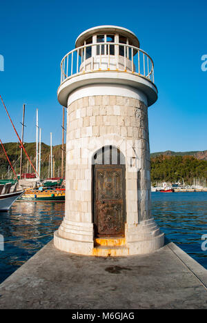 The pier with little lighthouse on the island, Croatia Stock Photo - Alamy