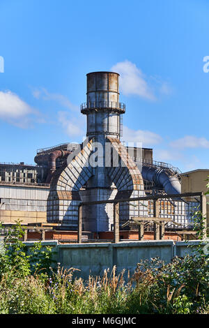 Huge pipe of the dedusting and air purification system of the blast ...