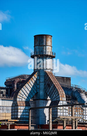 Huge pipe of the dedusting and air purification system of the blast ...