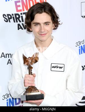 Timothee Chalamet in the press room at the 83rd Golden Globe Awards at ...