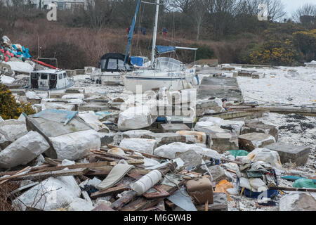 Up to 80 boats that where anchored at Holyhead marina in Anglesey ...