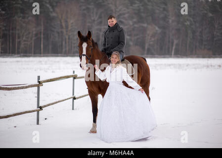 Beautiful winter wedding day Stock Photo - Alamy