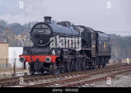 Steam engine Leander on the East Lancashire railway at Heywood station ...