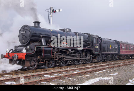 Steam engine Leander on the East Lancashire railway at Heywood station ...