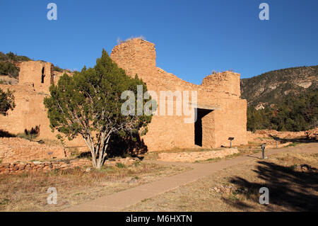 Ancient Pueblo and Spanish Colonial Ruins in Jemez Historic Site ...