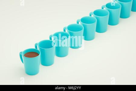 A lot of coffee mugs standing in a row Stock Photo - Alamy