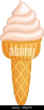 patch of delicious ice cream in stick kawaii vector illustration design ...