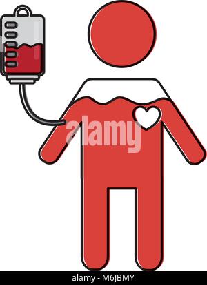 man pictogram full blood bag and heart Stock Vector Image & Art - Alamy