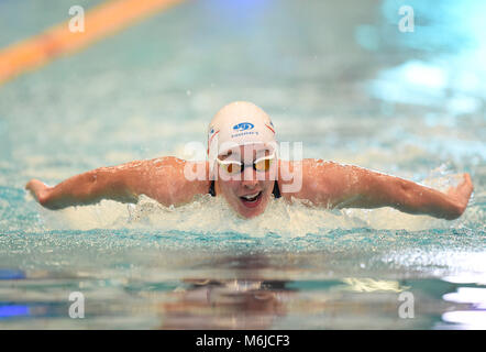 Alys Thomas on her way to winning Gold in the Womens Open 100m ...