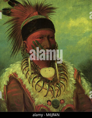 George Catlin - White Cloud Head Chief Iowa 1845 Stock Photo - Alamy
