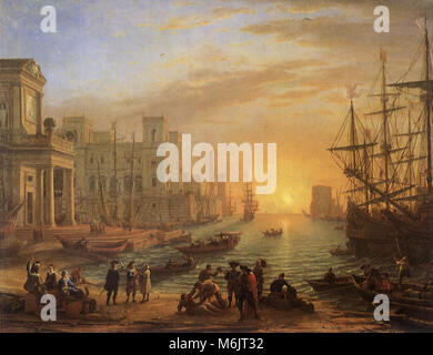Seaport at sunset. 1639, By Claude Lorrain. Symbolising the spirit of ...