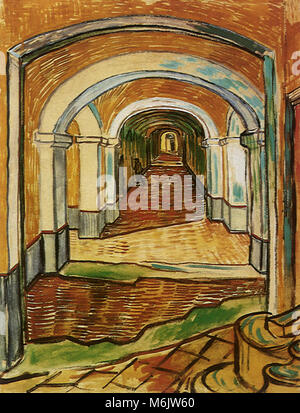 Vincent van Gogh, Corridor in the asylum. 1889. Post-Impressionism. Oil ...