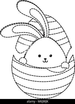 uncolored easter egg with lines sticker vector illustration Stock ...