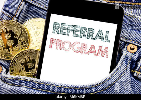 Text showing inspiration Referral Program, Concept meaning internal ...