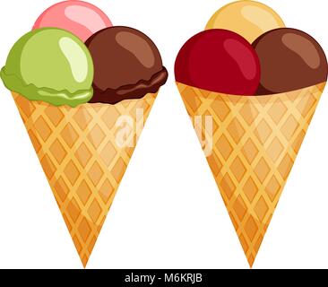patch with ice cream in stick vector illustration design Stock Vector ...